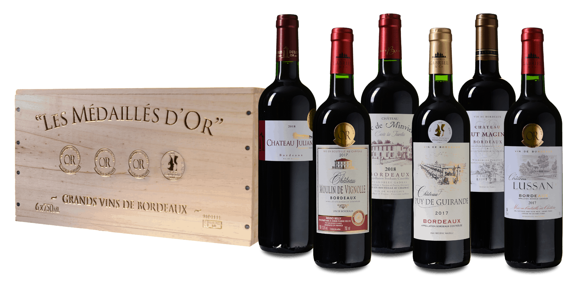 Grand Vins de Bordeaux - Goudbekroonde Bordeauxwijnen (6 flessen in ...