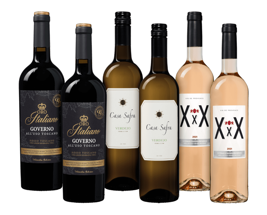 Ontdekpakket rood-wit-rosé (6 flessen) • Wijncentrale.be